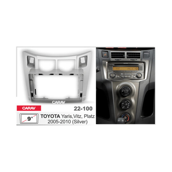 22-100 TOYOTA Yaris, Vitz, Platz 2005-2010 (Silver) Fitting Kit - 9 ...